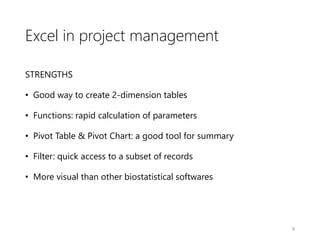 Using Excel in project management | PPTX