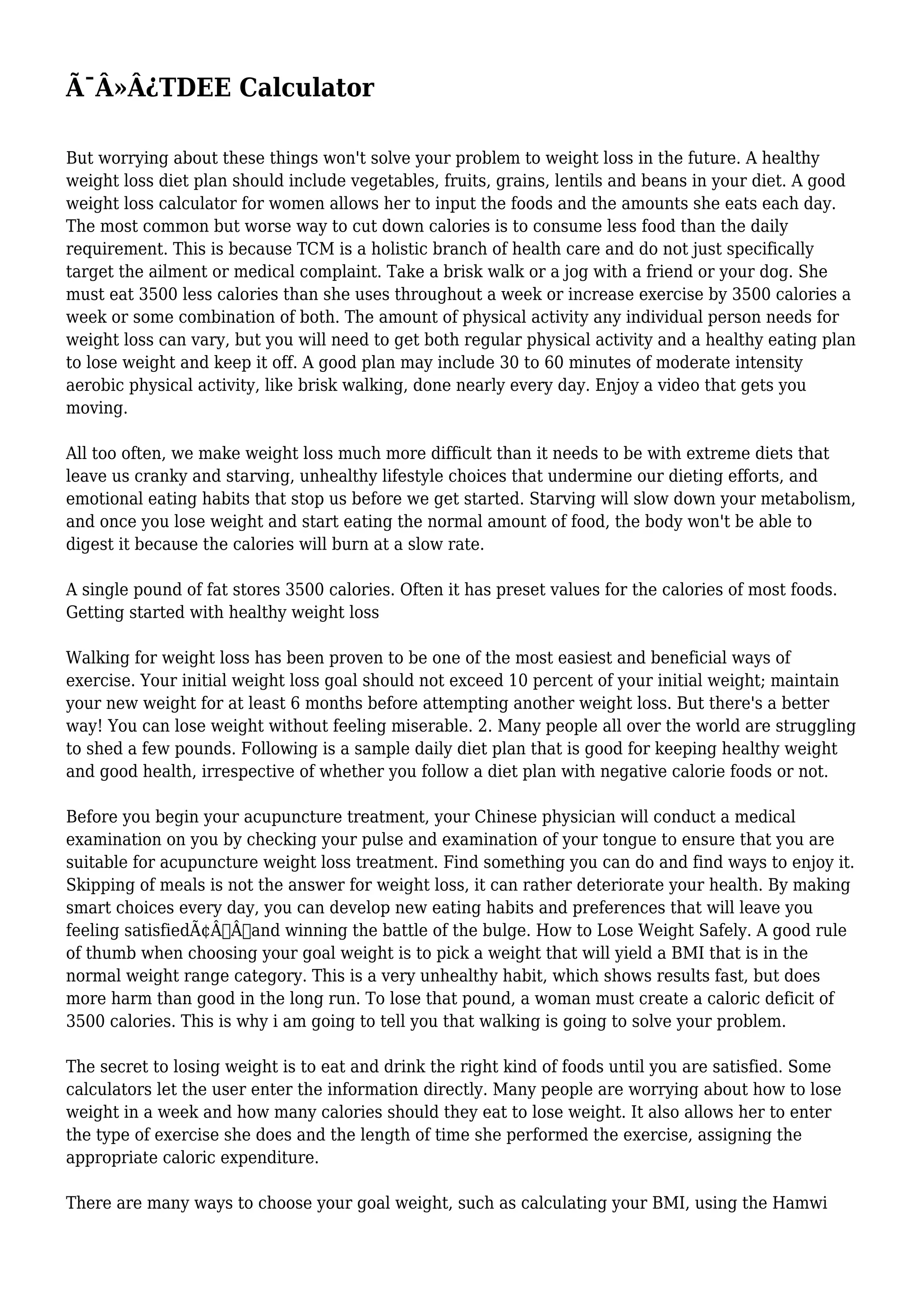 TDEE Calculator | PDF