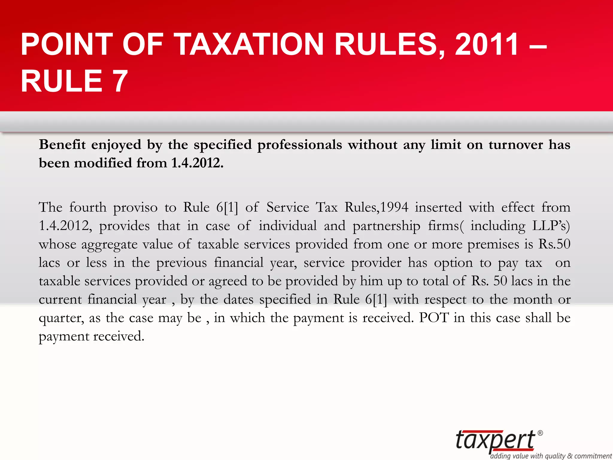141122 point of taxation ppt _ Taxpert Professionals | PPT