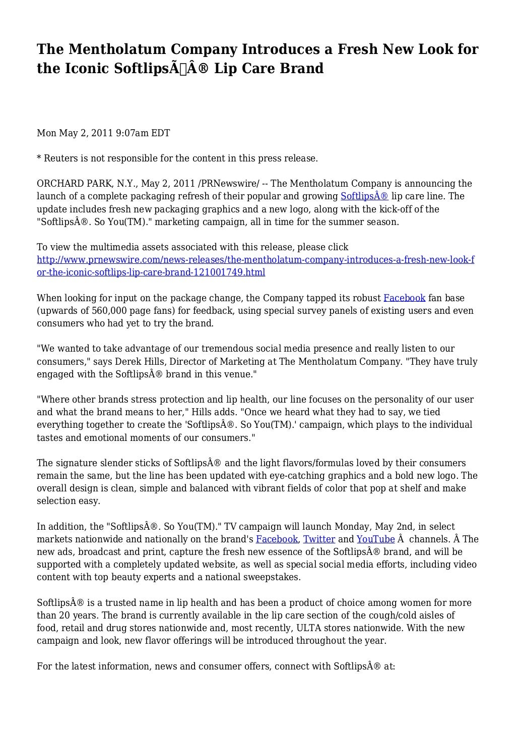 The Mentholatum Company Introduces a Fresh New Look for the Iconic ...