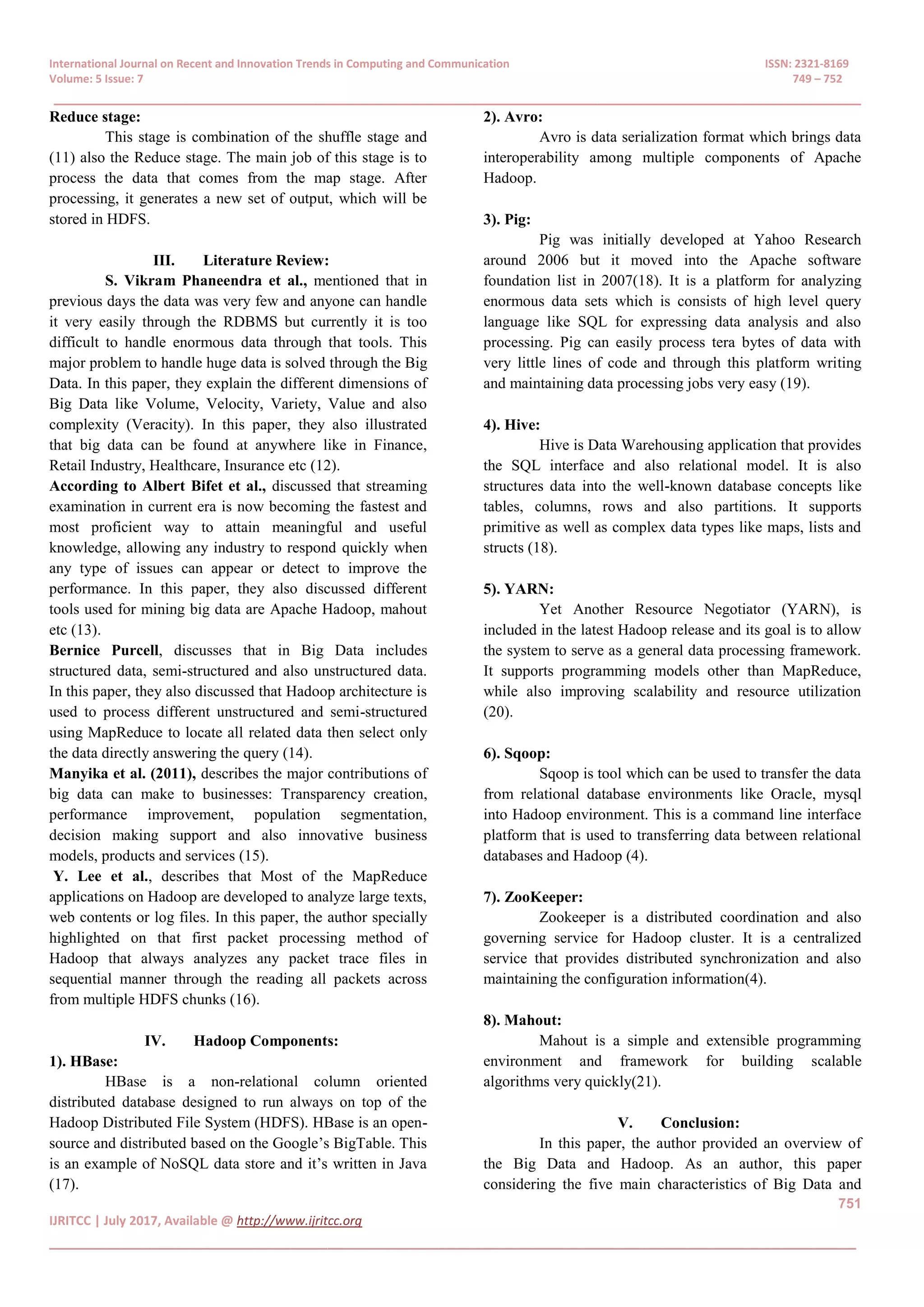 Elementary Concepts of Big Data and Hadoop | PDF