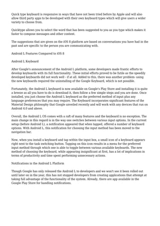 Apple iOS 8 vs Android L: Which OS is Better? | PDF