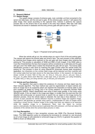 Automatic face and VLP’S recognition for smart parking system | PDF