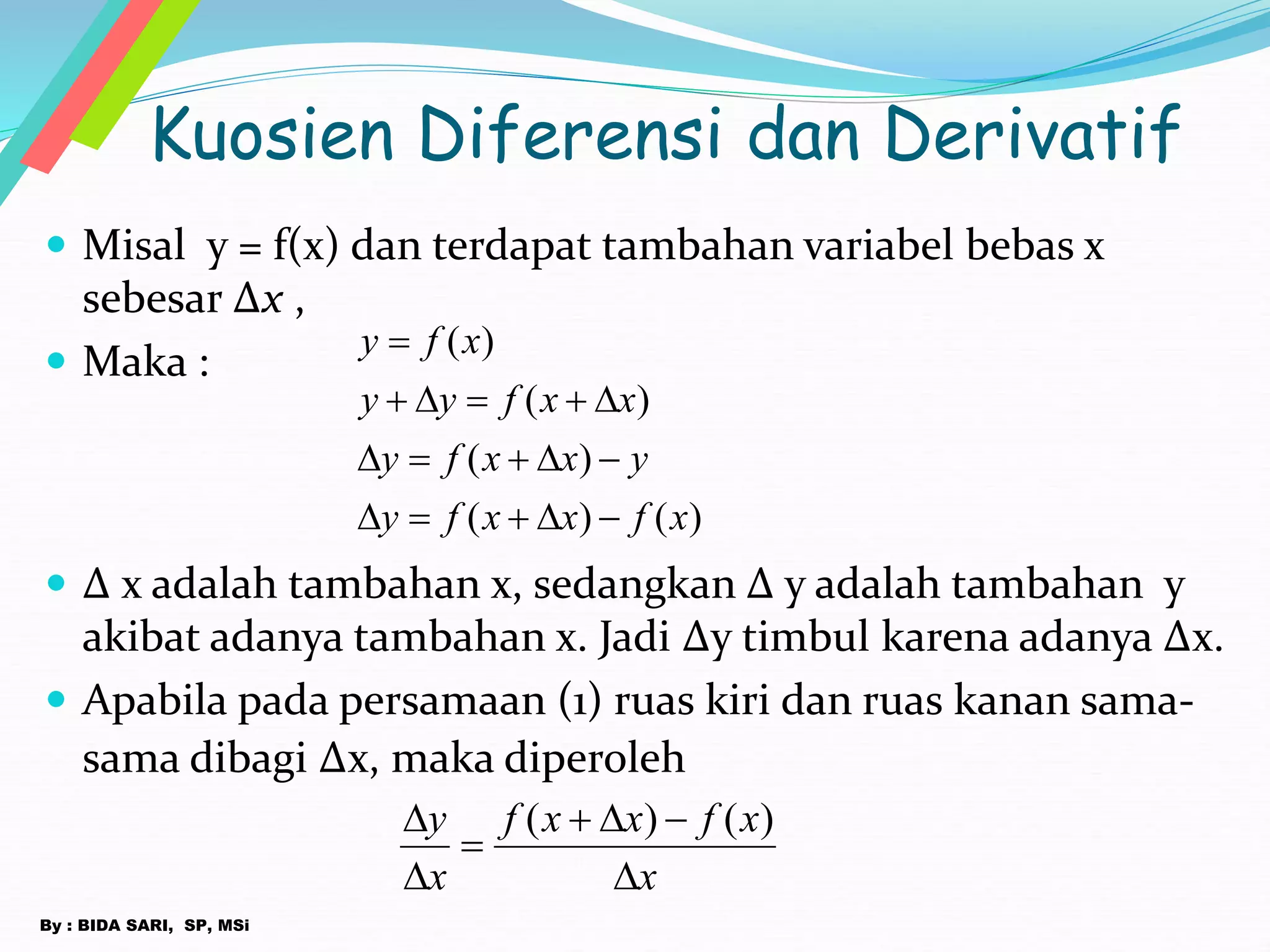 141_20220523052455_Matek PPT8_Diferensial Fungsi Sederhana.ppt