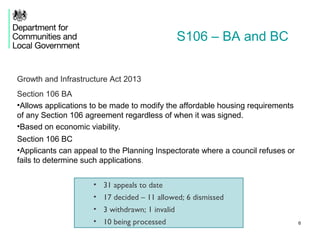Darren WIlding, DCLG - Section 106: What they are and where we are | PPT