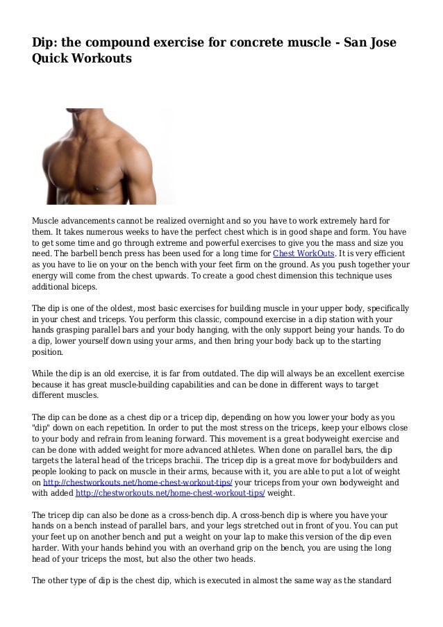 Dip: the compound exercise for concrete muscle - San Jose Quick Workouts