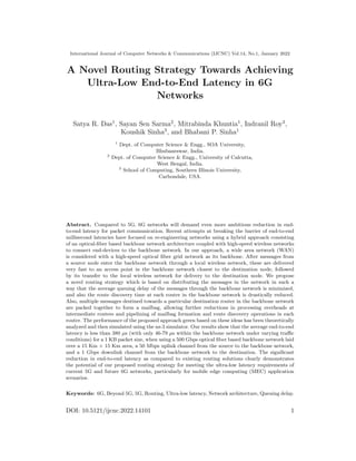 A Novel Routing Strategy Towards Achieving Ultra-Low End-to-End Latency in 6G Networks | PDF