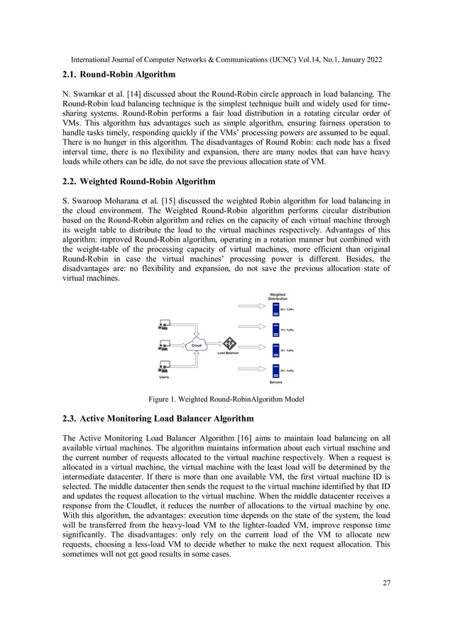 ITA: THE IMPROVED THROTTLED ALGORITHM OF LOAD BALANCING ON CLOUD COMPUTING | PDF