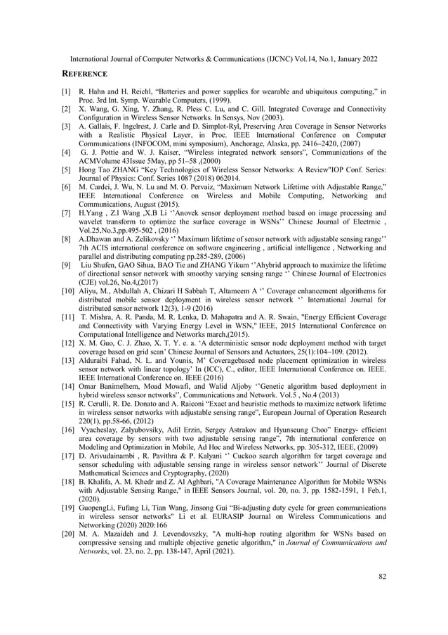 ADAPTIVE SENSOR SENSING RANGE TO MAXIMISE LIFETIME OF WIRELESS SENSOR NETWORK | PDF
