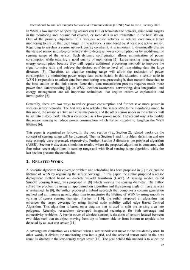 ADAPTIVE SENSOR SENSING RANGE TO MAXIMISE LIFETIME OF WIRELESS SENSOR NETWORK | PDF