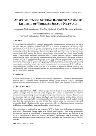 Adaptive Sensor Sensing Range to Maximise Lifetime of Wireless Sensor Network | PDF