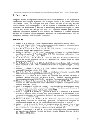 FEATURE EXTRACTION METHODS FOR IRIS RECOGNITION SYSTEM: A SURVEY | PDF