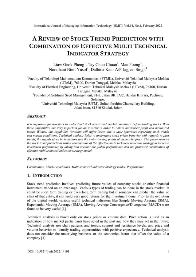 A Review Of Stock Trend Prediction With Combination Of Effective Multi Technical Indicator 