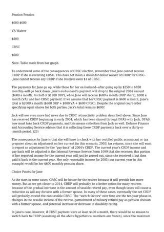 Military pension division: the "evil twins" - Concurrent Retirement and ...