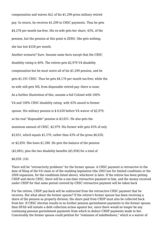 Military pension division: the "evil twins" - Concurrent Retirement and ...