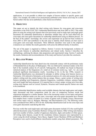 AN AUTHORSHIP IDENTIFICATION EMPIRICAL EVALUATION OF WRITING STYLE ...