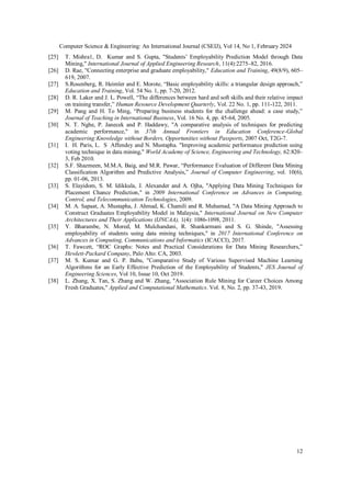 DATA MINING FOR STUDENTS’ EMPLOYABILITY PREDICTION | PDF
