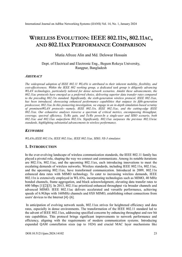 Wireless Evolution: IEEE 802.11N, 802.11AC, and 802.11AX Performance Comparison | PDF | Internet ...
