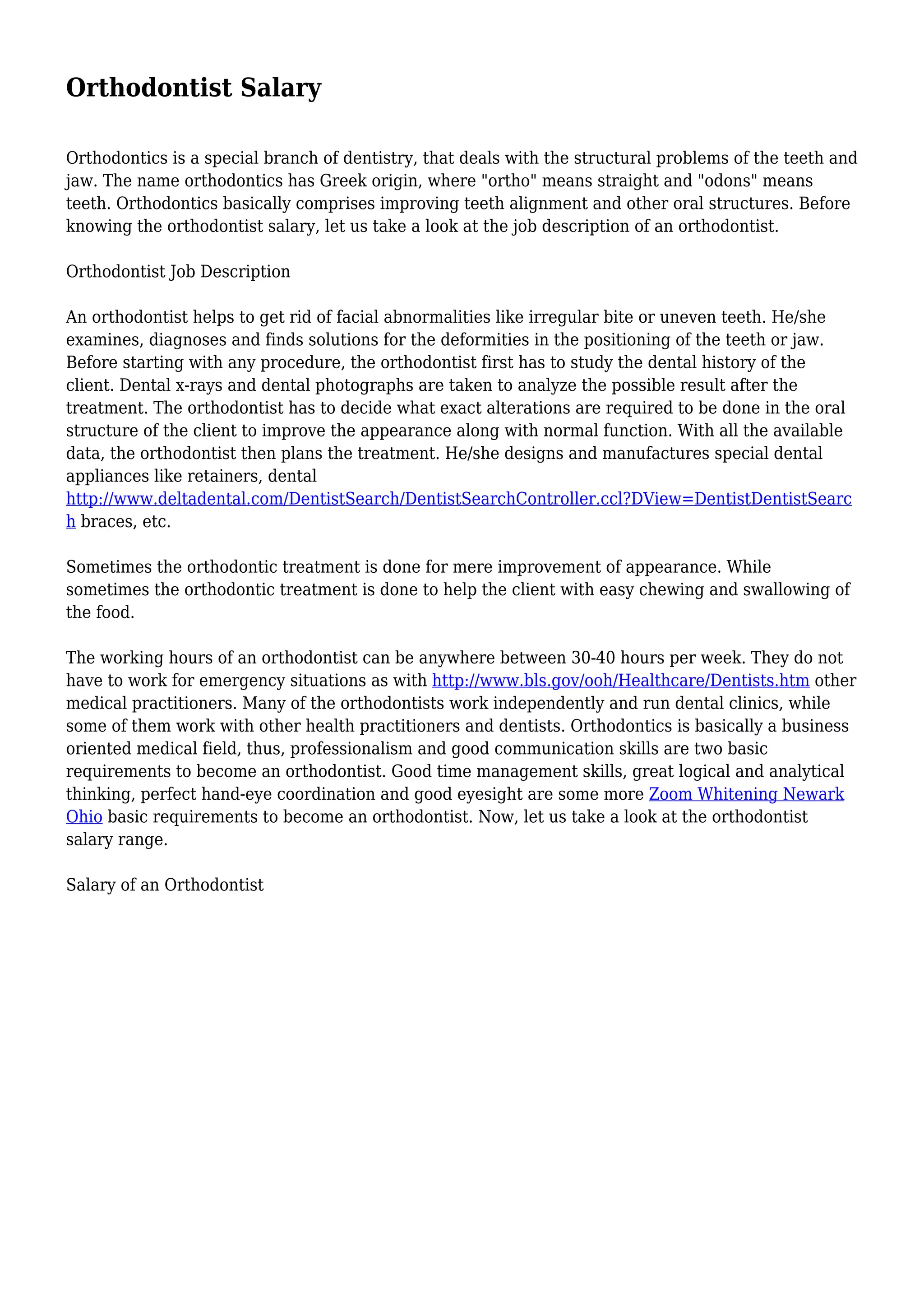 Orthodontist Salary | PDF