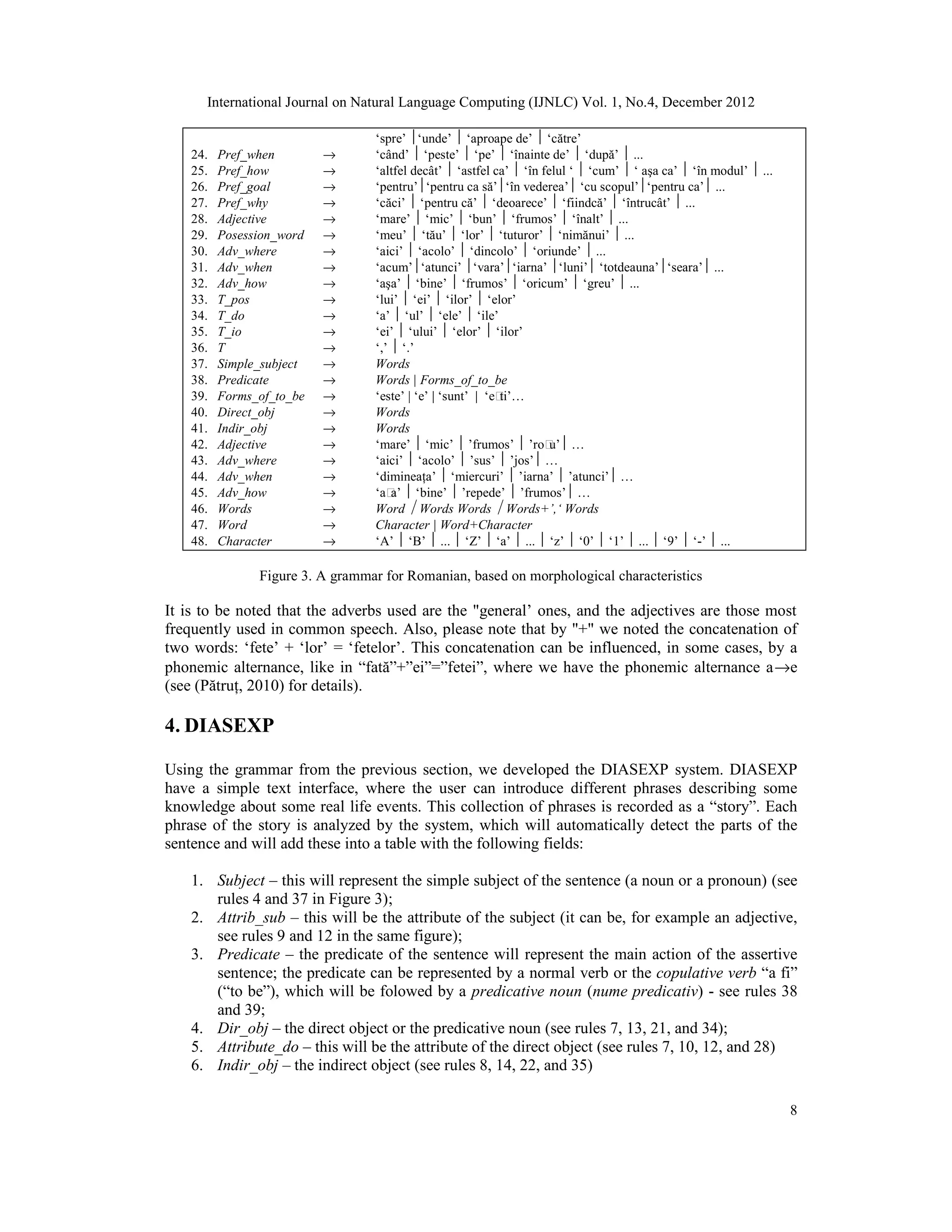 Syntactic Analysis Based on Morphological characteristic Features of the Romanian Language | PDF