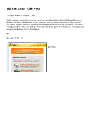 The Fast Draw - CBS News | PDF