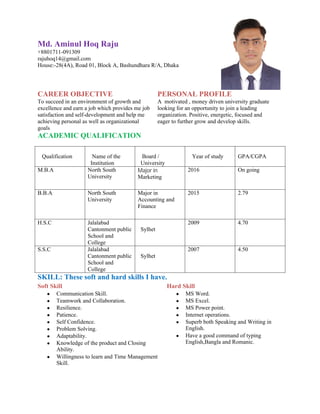 Md Aminul Hoq Raju CV | PDF