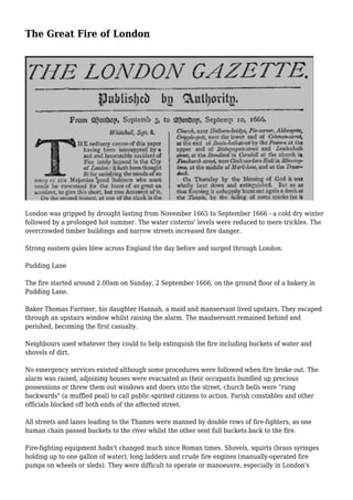 The Great Fire of London | PDF