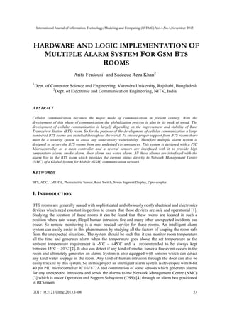 Hardware and Logic Implementation of Multiple Alarm System for GSM BTS ...