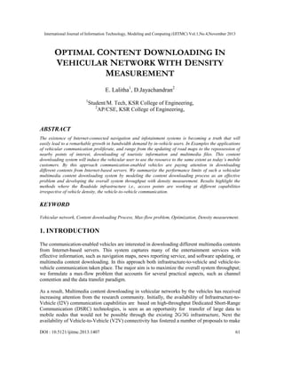 Optimal Content Downloading in Vehicular Network with Density Measurement | PDF