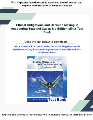 Ethical Obligations and Decision Making in Accounting Text and Cases ...