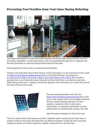 Preventing Fuel Overflow from Vent Lines During Refueling | PDF