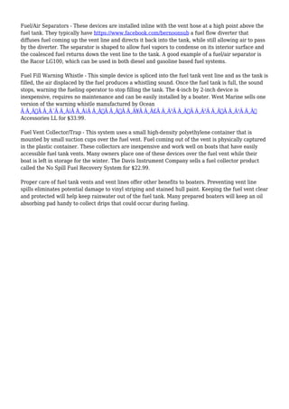 Preventing Fuel Overflow from Vent Lines During Refueling | PDF