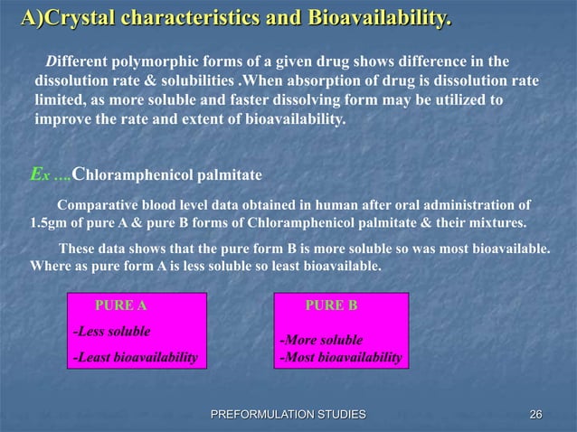 Preformulation stability studies, physicochemical parameters affecting ...
