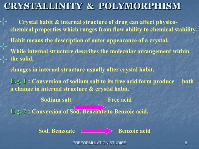 Preformulation stability studies, physicochemical parameters affecting ...