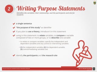 PDU 211 Research Methods: Specifying a Purpose and Research Questions ...