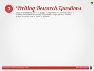 PDU 211 Research Methods: Specifying a Purpose and Research Questions ...