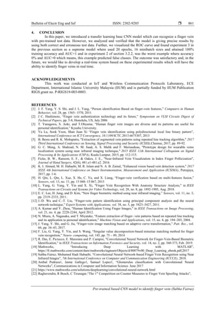 Pre-trained based CNN model to identify finger vein | PDF