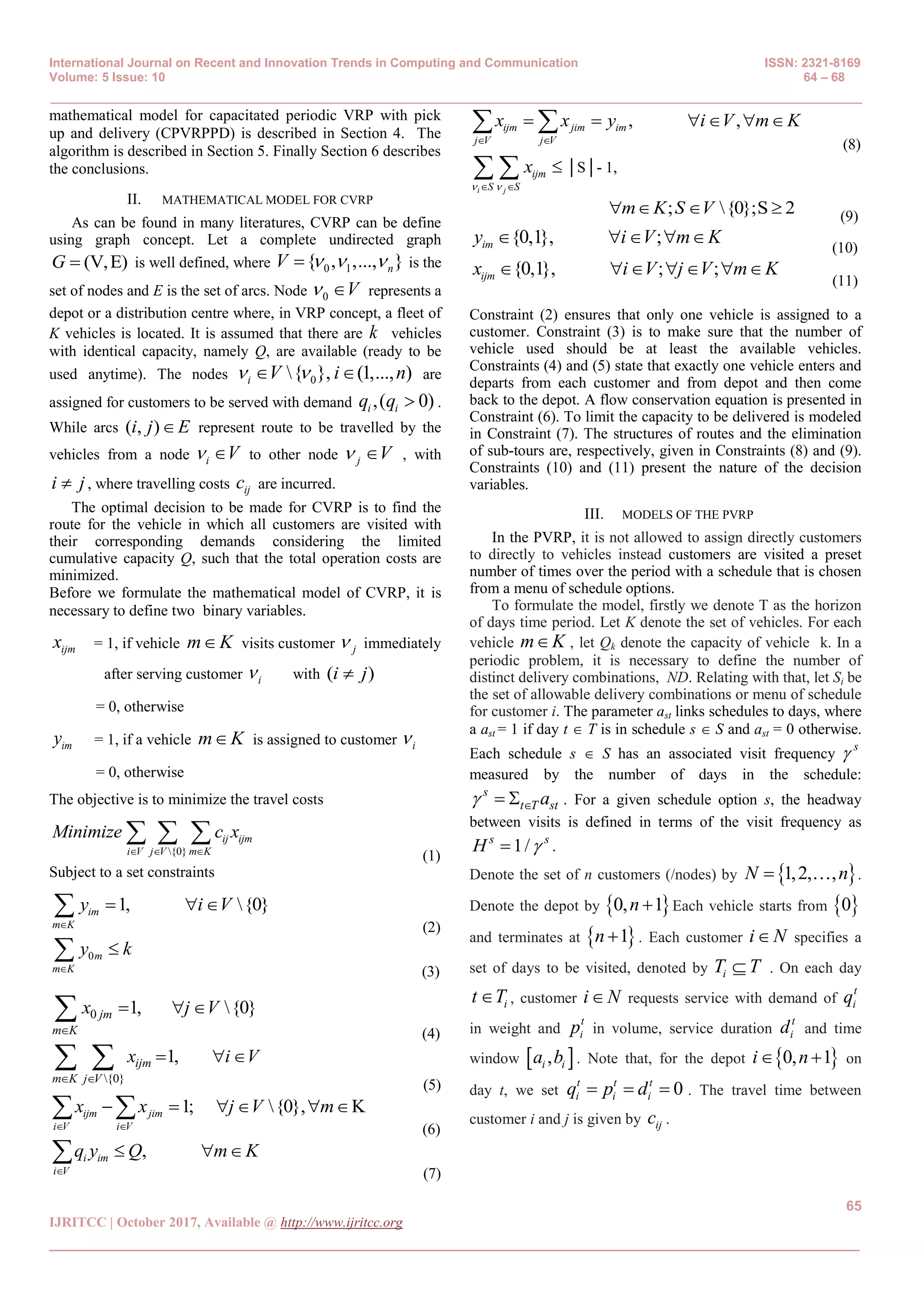 A Combined Method for Capacitated Periodic Vehicle Routing Problem with Strict Time Windows ...