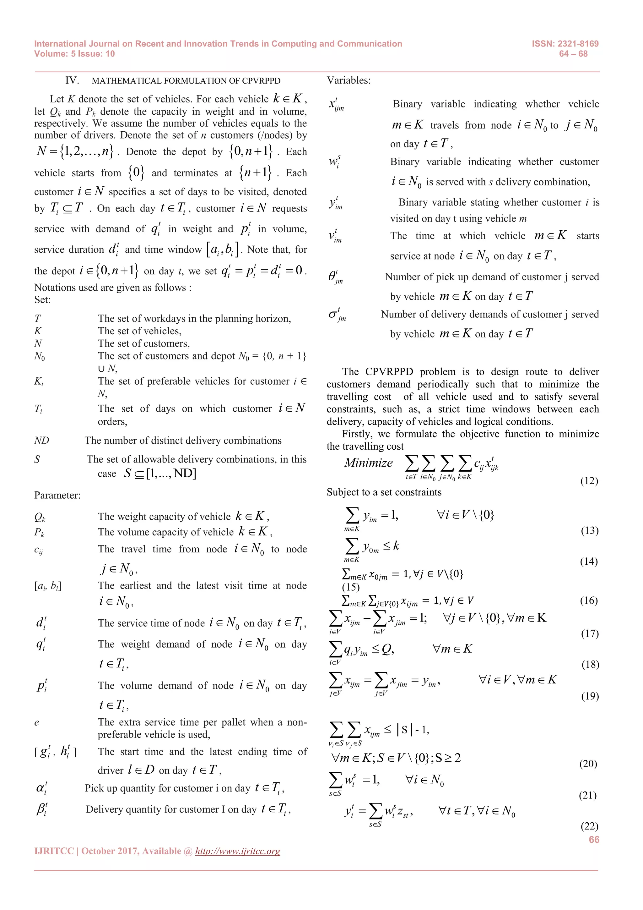 A Combined Method for Capacitated Periodic Vehicle Routing Problem with Strict Time Windows ...