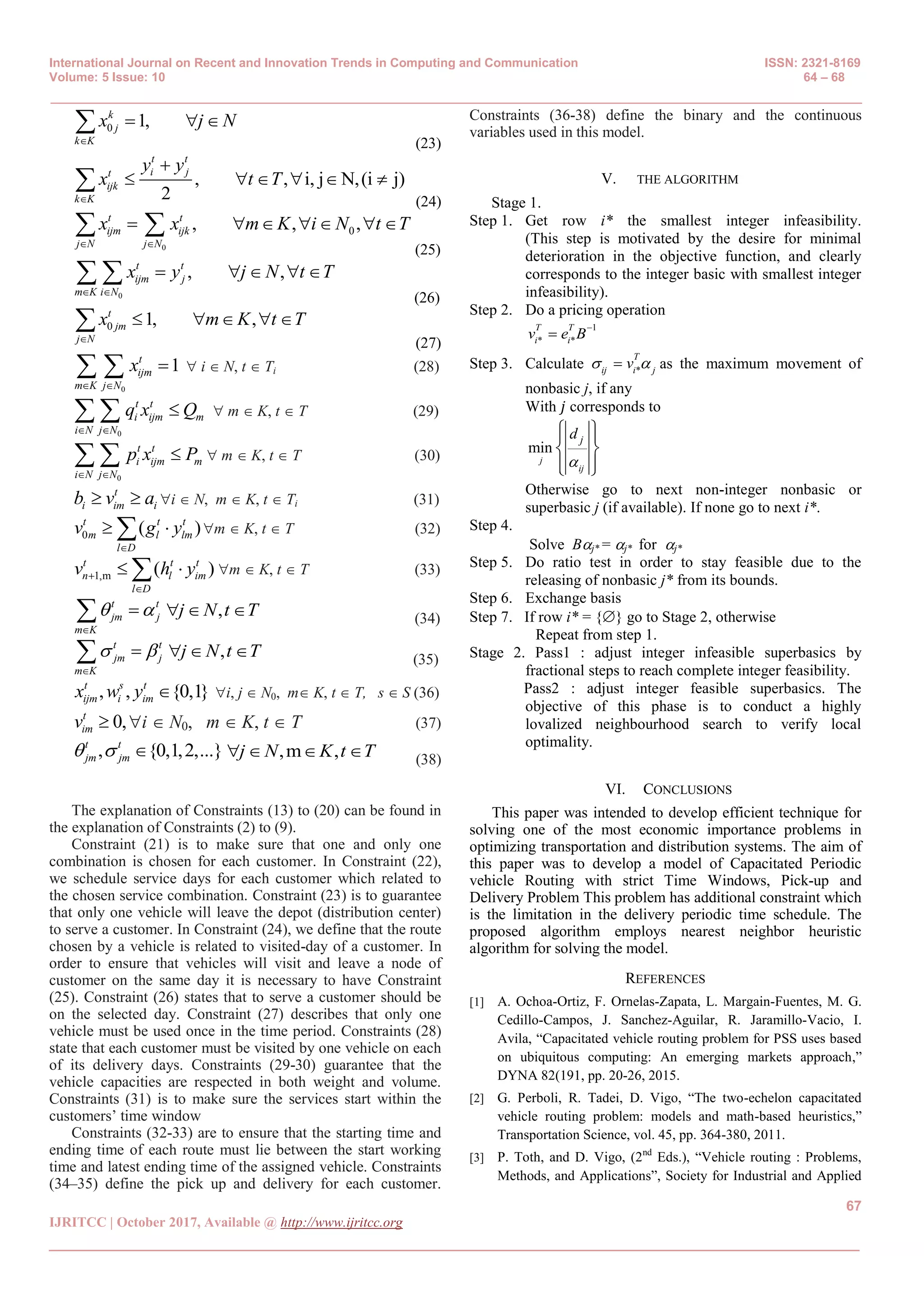 A Combined Method For Capacitated Periodic Vehicle Routing Problem With Strict Time Windows