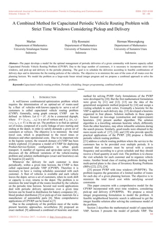 A Combined Method for Capacitated Periodic Vehicle Routing Problem with Strict Time Windows ...