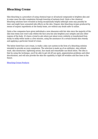 Bleaching Creme | PDF