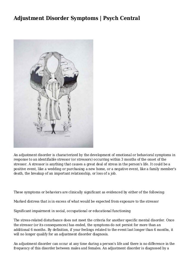 Adjustment Disorder Symptoms Psych Central Adjustment Disorder Symptoms Psych Central