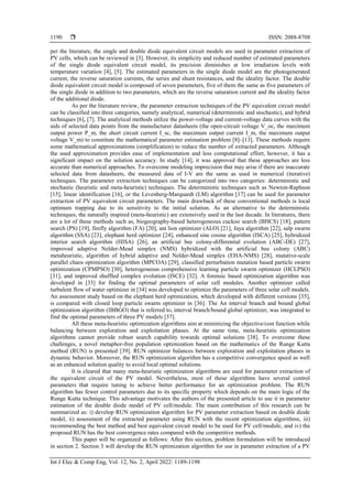 Identification study of solar cell/module using recent optimization techniques | PDF | Physics ...