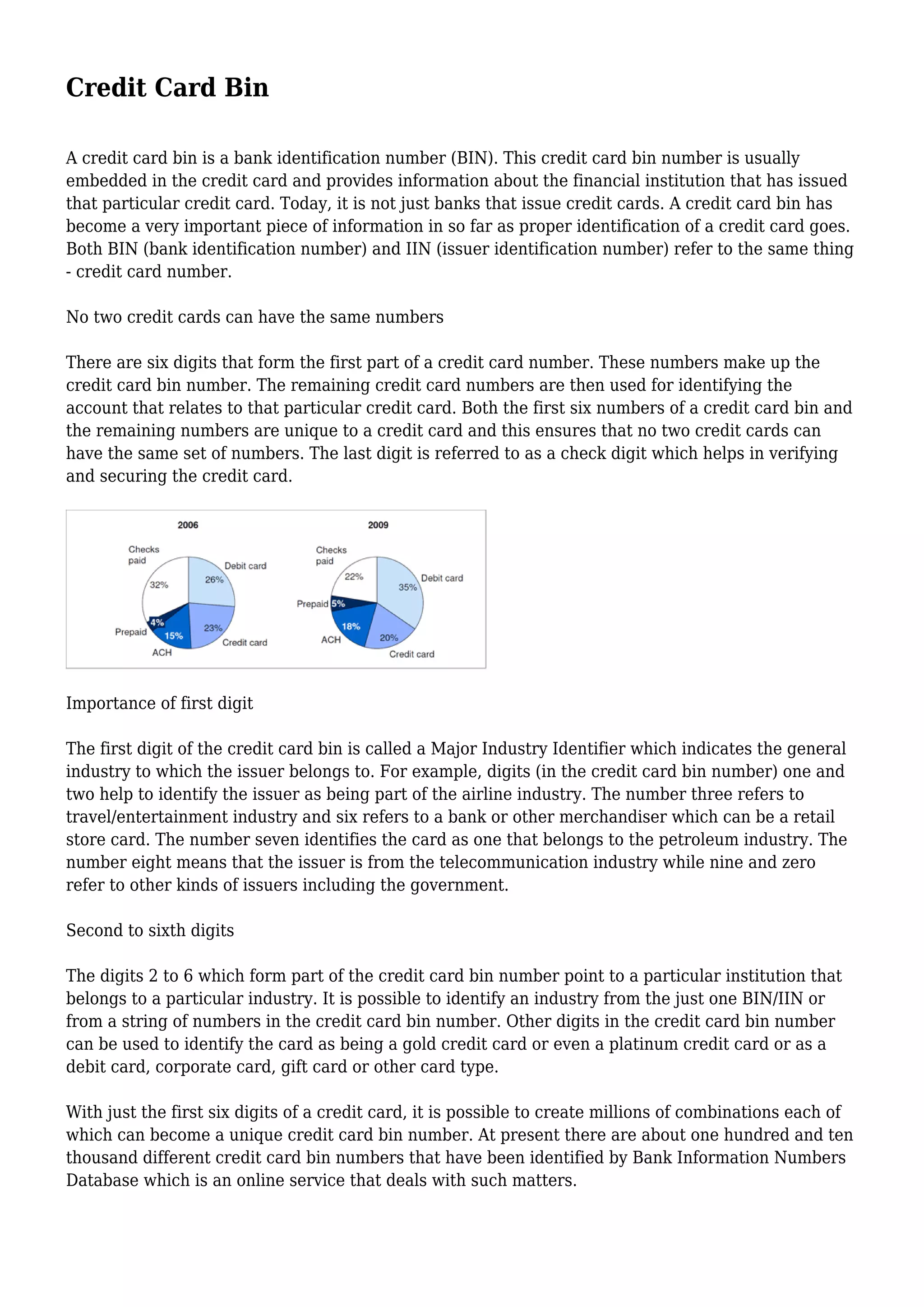 Credit Card Bin | PDF