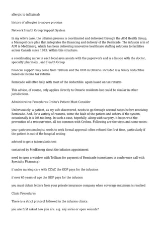 Crohn's and Remicade Infusion Clinics | PDF