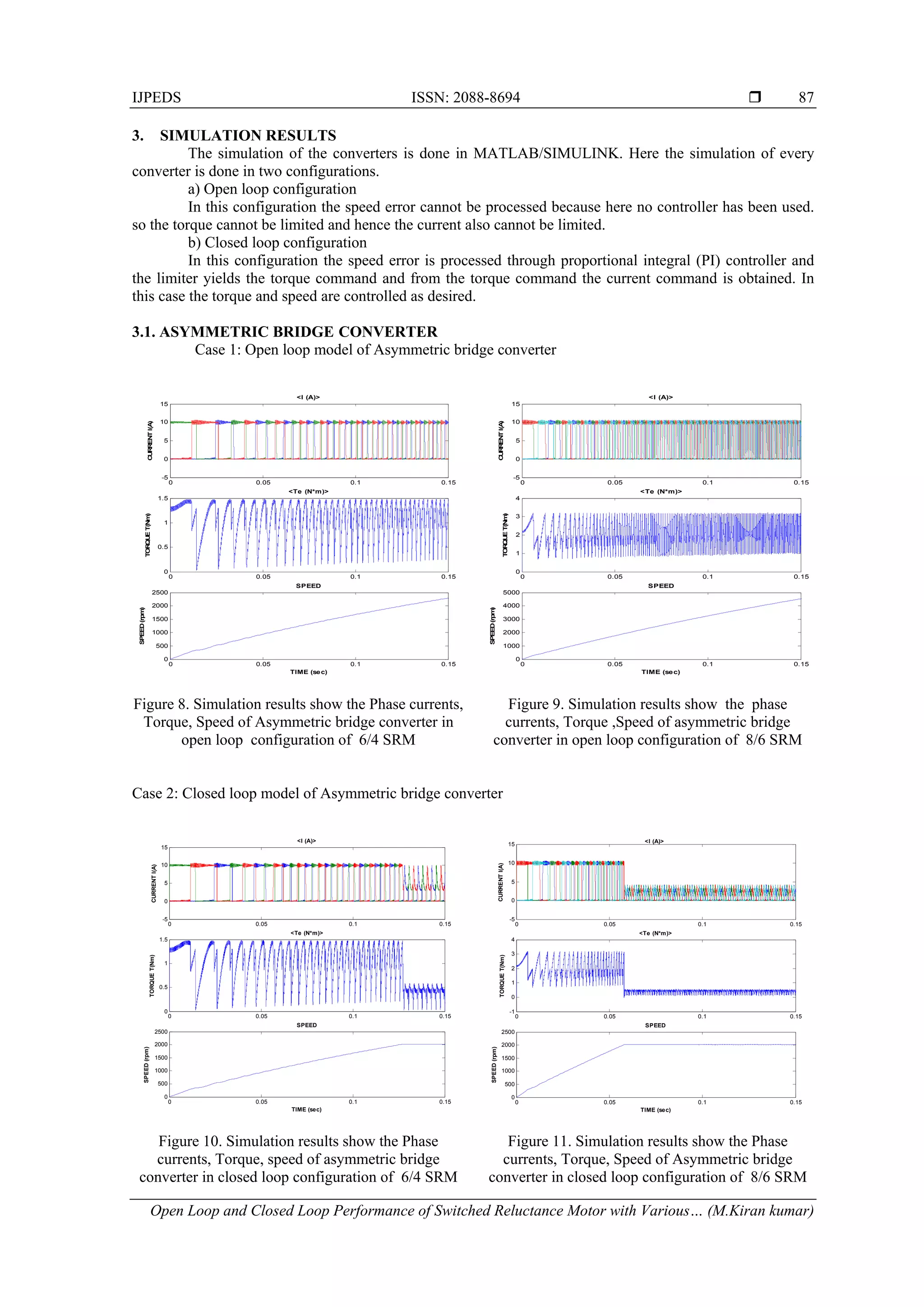Open Loop and Closed Loop Performance of Switched Reluctance Motor with ...