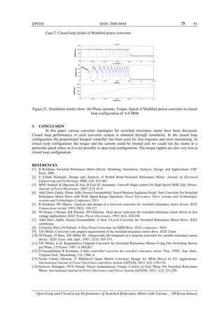 Open Loop and Closed Loop Performance of Switched Reluctance Motor with ...