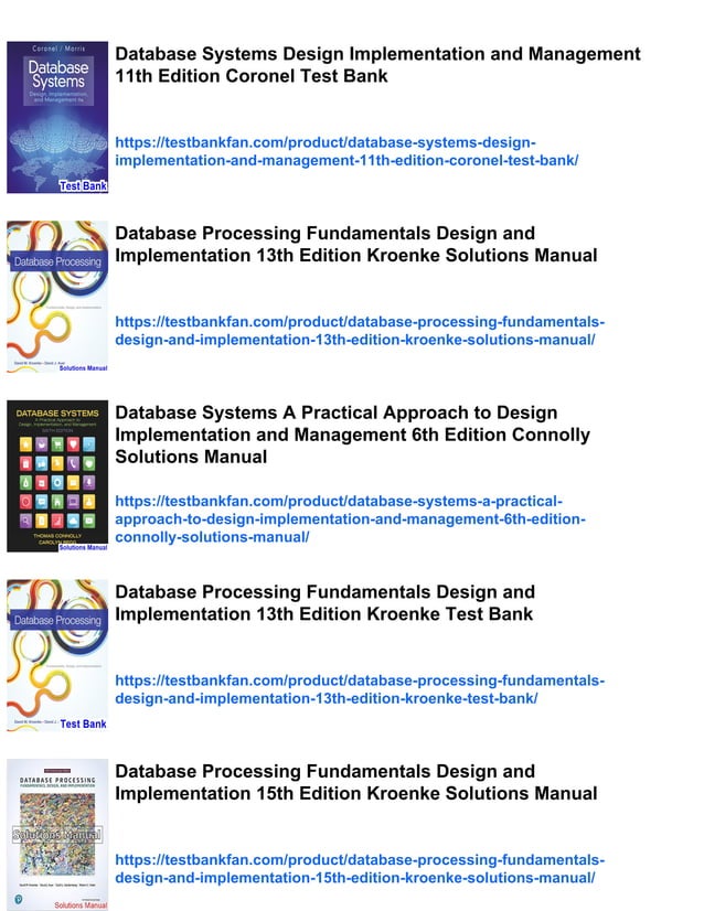 Database Systems Design Implementation And Management 13th Edition Coronel Solutions Manual Pdf