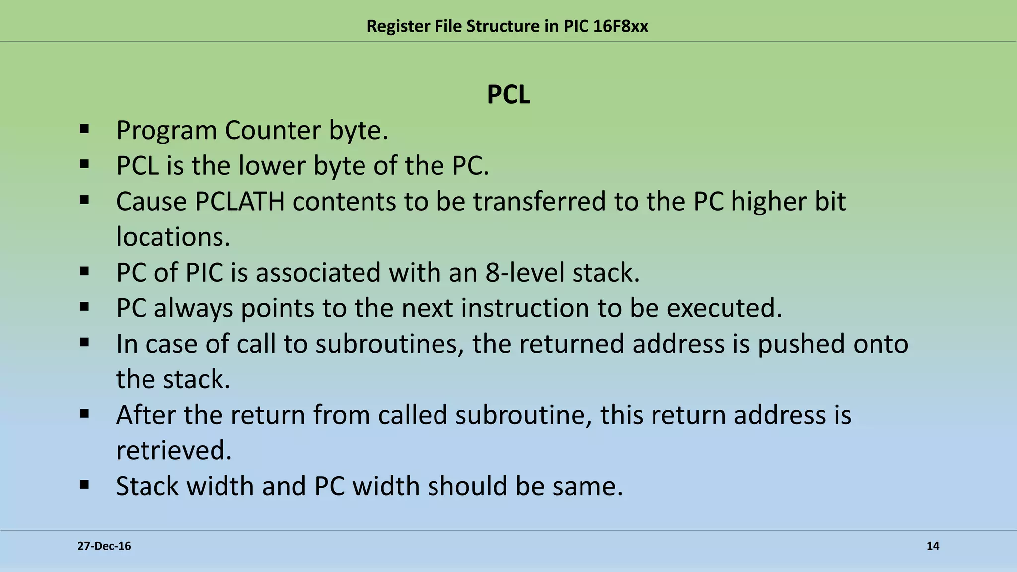 register file structure of PIC controller | PPTX | Operating Systems | Computer Software and ...